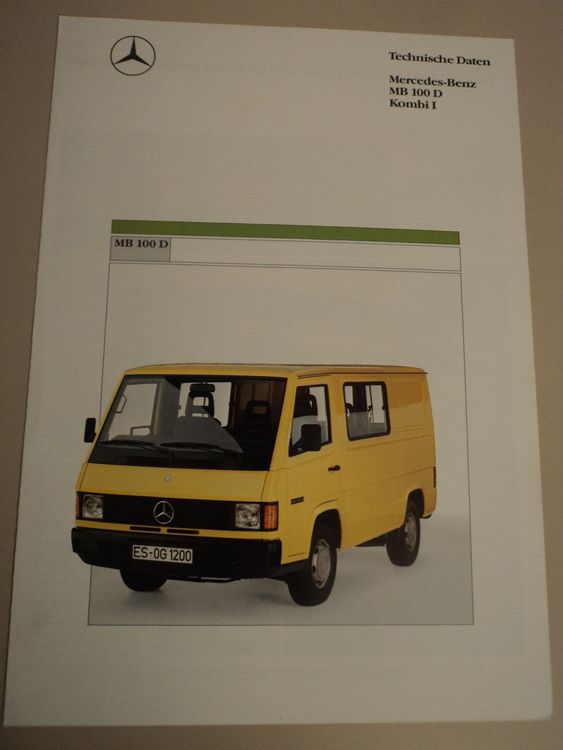 Prospekt Mercedes Benz MB 100D Kombi I 1988 | Kaufen auf Ricardo