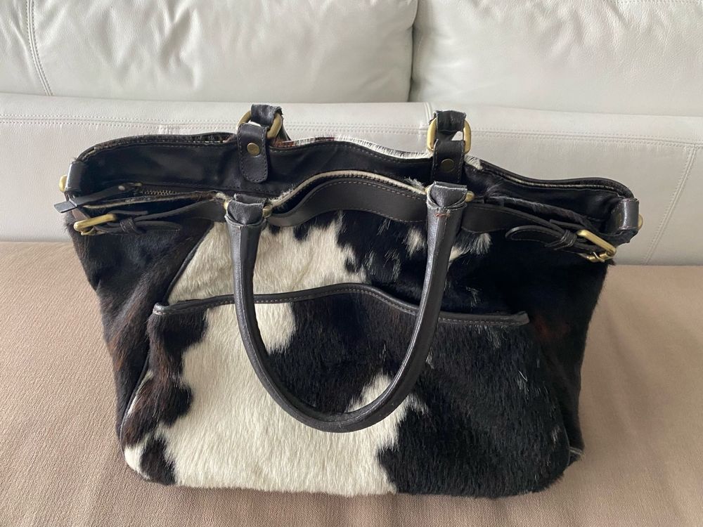 Tasche mit echtem Kuhfell und Leder | Kaufen auf Ricardo