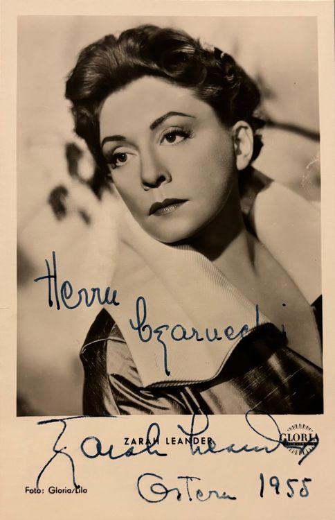 Autograph, Zarah Leander, schwedische Film-Ikone, 1955 | Kaufen auf Ricardo