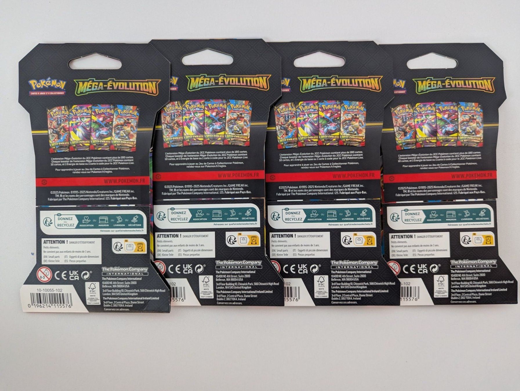 Lot de 4 Sleeved Booster de Méga-Évolution Artset Pokémon (D'occasion ...
