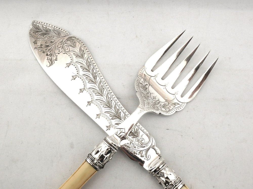 Couverts service poisson anglais métal argenté Fischbesteck (Gebraucht ...