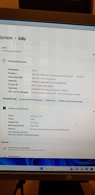 HP Compaq pro 6305 microtower windows 11 (Gebraucht) in Ittigen für CHF ...