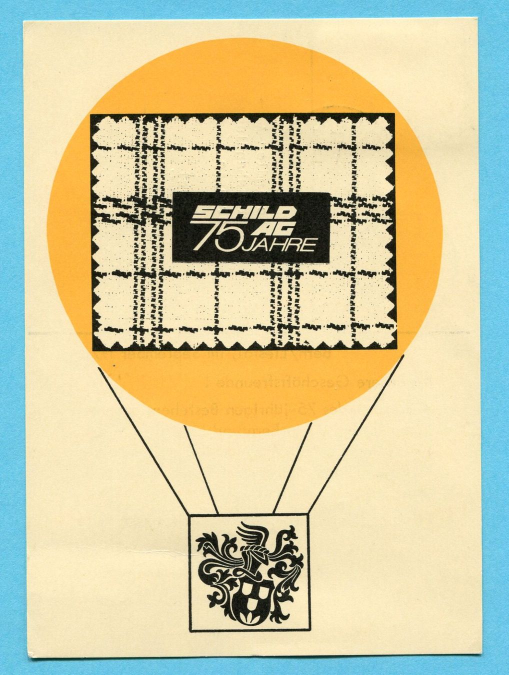 Ballonkarte 1970, gestempelt Flüh - 75 Jahre Schild AG (Gebraucht) in ...