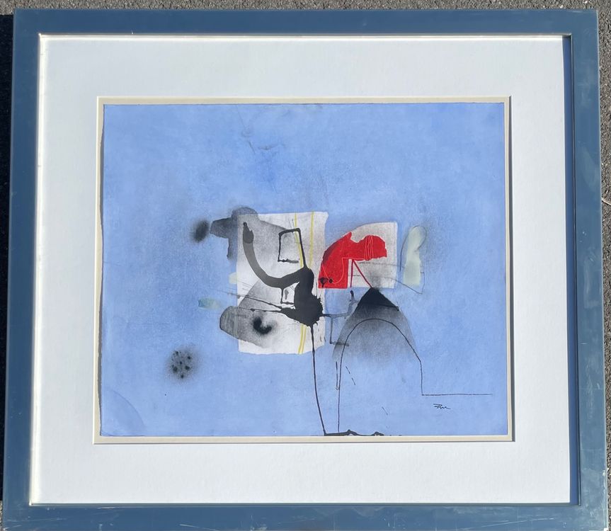 Abstrakte grosse Mischtechnik unleserlich Signiert (Gebraucht) in Root für CHF 29 – nur Abholung ...