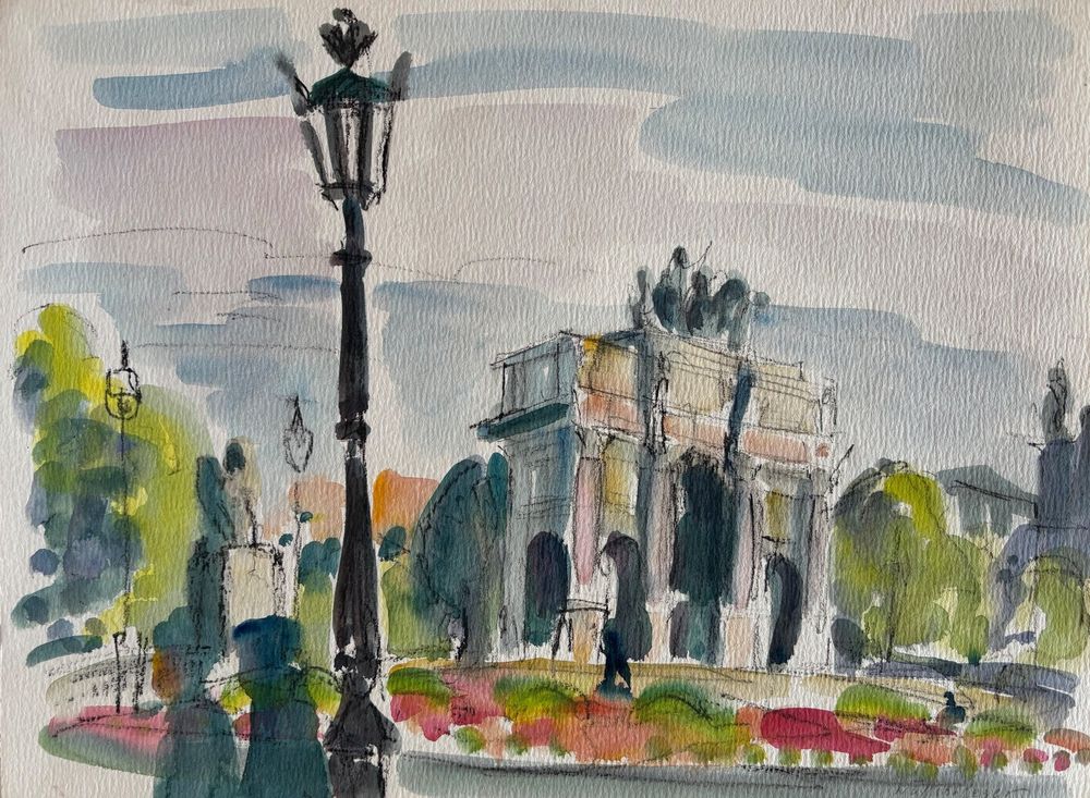 Hans Wullschleger (1913-1987), Aquarell, Expressiv, Paris (Gebraucht ...