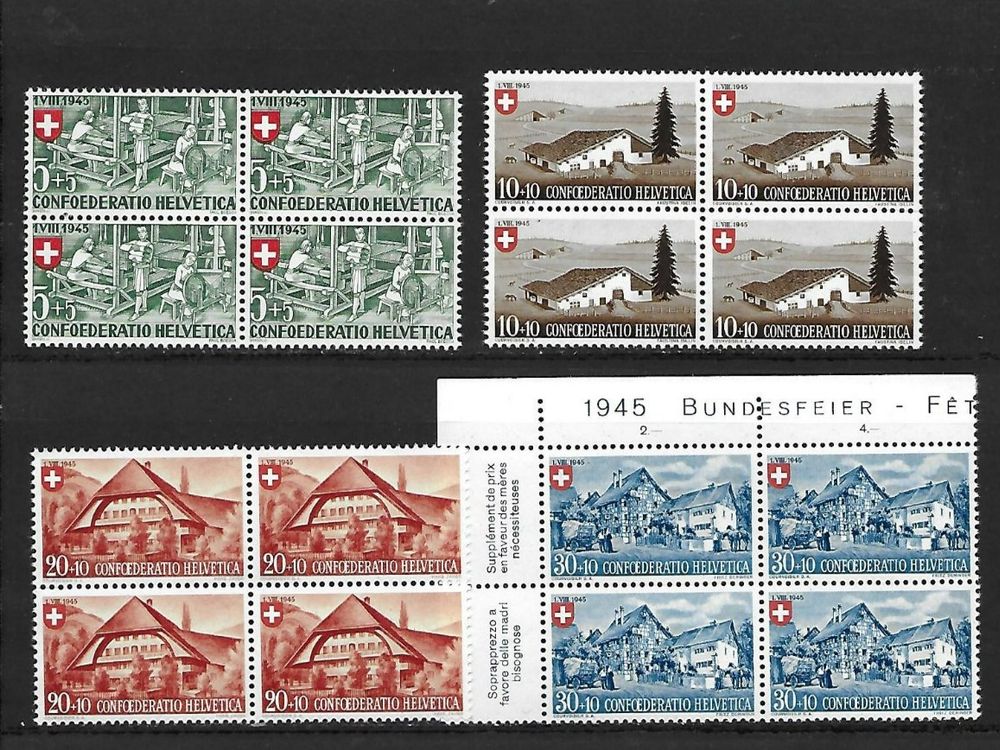 PP ** Viererbl. 1945 Kat: CHF 100.- | Kaufen auf Ricardo