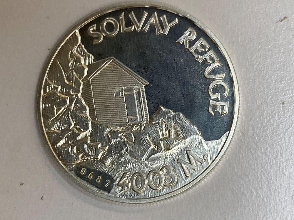 Medaille Silber 900 15g Schweizer Alpenclub Solvay Refuge (Neu (gemäss ...