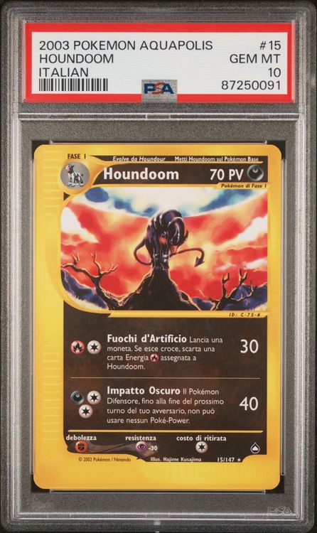 PSA 10 Houndoom Aquapolis 15/147 Italian (Neu (gemäss Beschreibung)) in ...