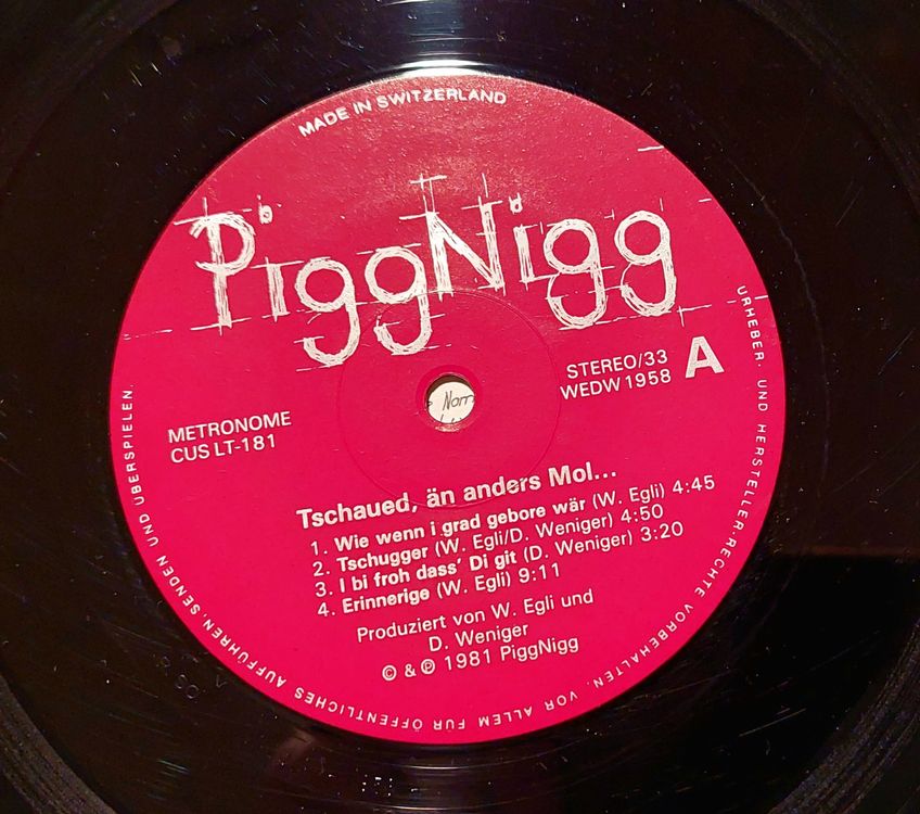Pigg Nigg - Tschaued, än anders Mol (Swiss-Prog., 1981 CH) (Gebraucht ...