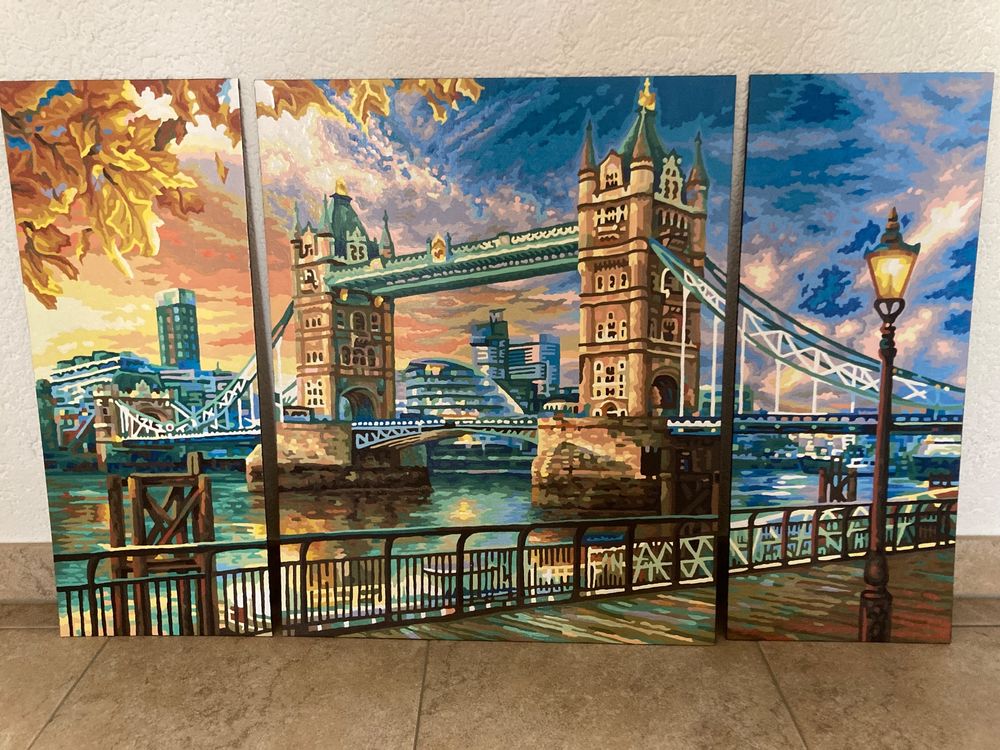 Bild "London, Tower Bridge", 3-teilig, Malen nach Zahlen (Neu (gemäss Beschreibung)) in ...