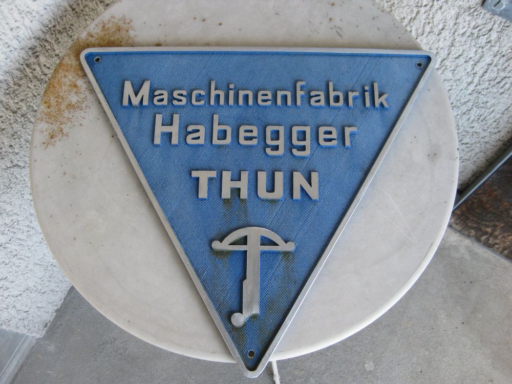 Maschinenfabrik Habegger Thun, Schild Alu, kein Email (Gebraucht) in ...
