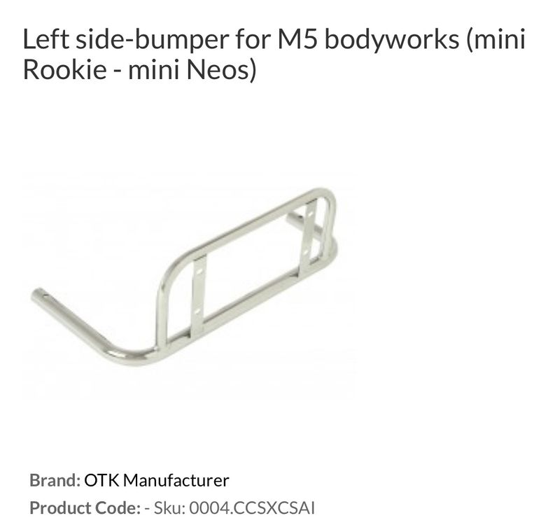 Mini Kart Left side bumper M5/M8 Bodywork’s (Neu und originalverpackt ...