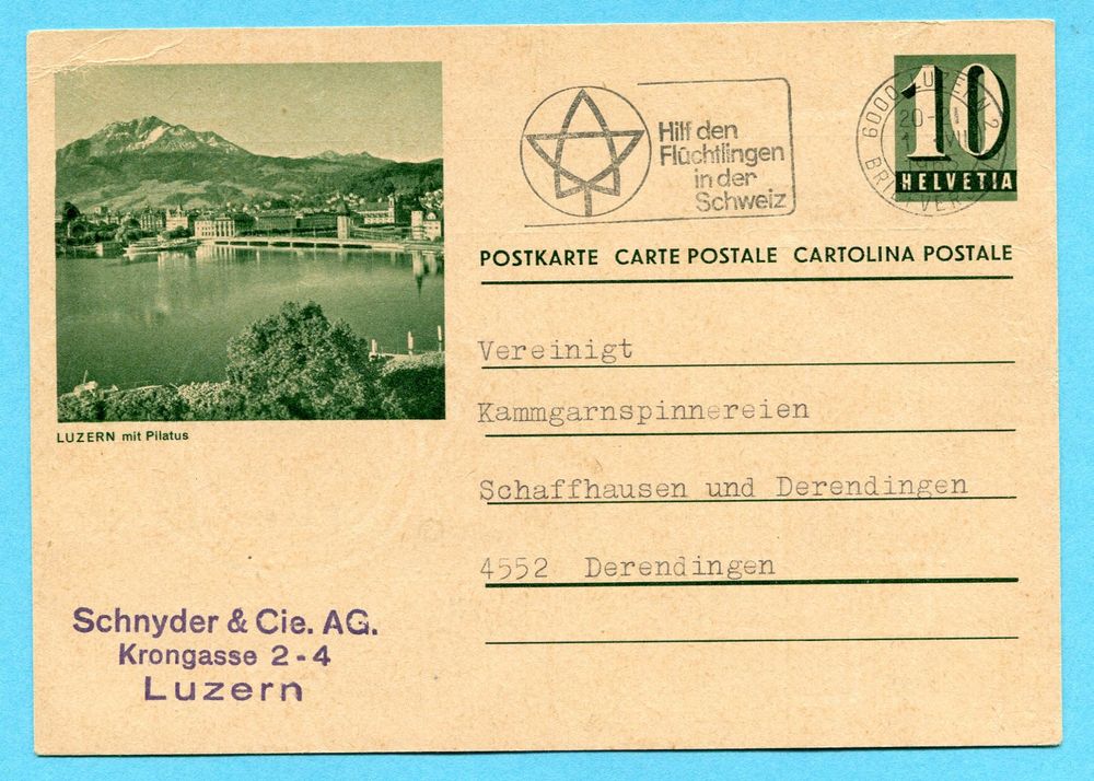 Postkarte Luzern 1965 - Bild Luzern mit Pilatus | Kaufen auf Ricardo