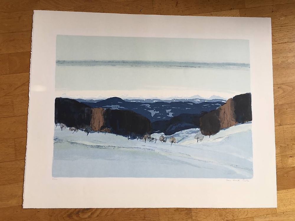 Farblitho Winter im Tösstal von Hans Ruedi Sieber | Kaufen auf Ricardo