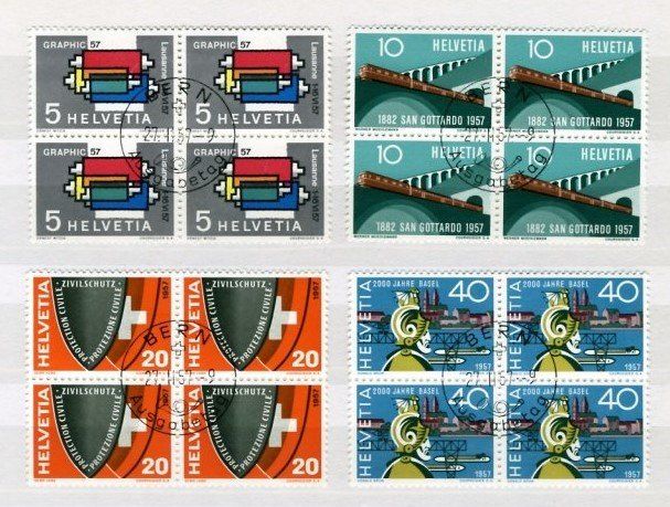 WERBEMARKEN SERIE VIRERBLOCK 1957 ET LUXUS FR. 60.00 (Neu (gemäss Beschreibung)) in Sarmenstorf ...