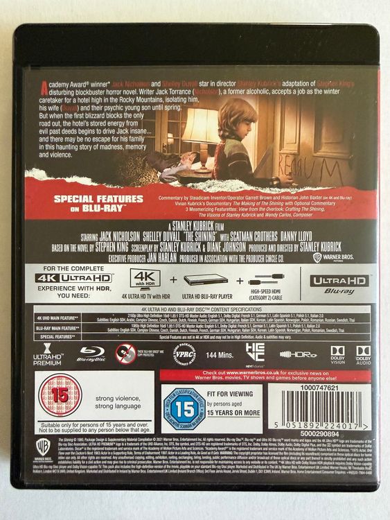 Shining - 4K UHD Blu-ray - UK Edition, mit deutschem Ton (Gebraucht) in ...