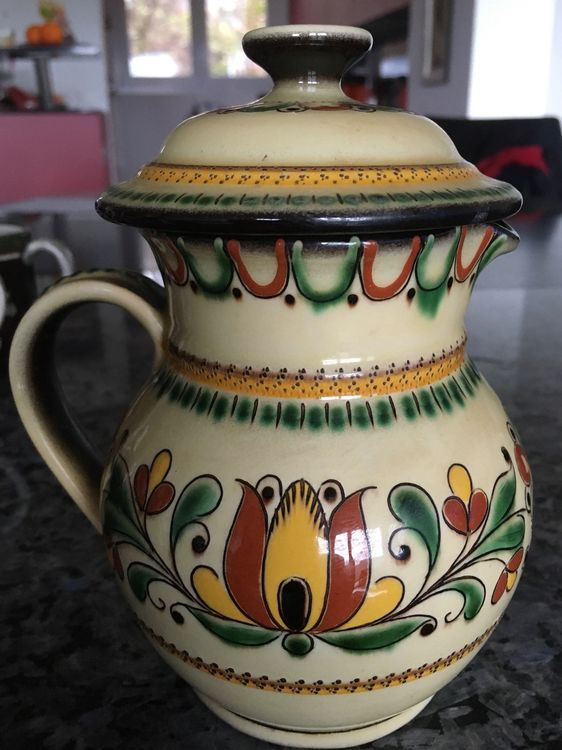 Krug mit Deckel, alt Langnauer Keramik, Schüpbach | Kaufen auf Ricardo