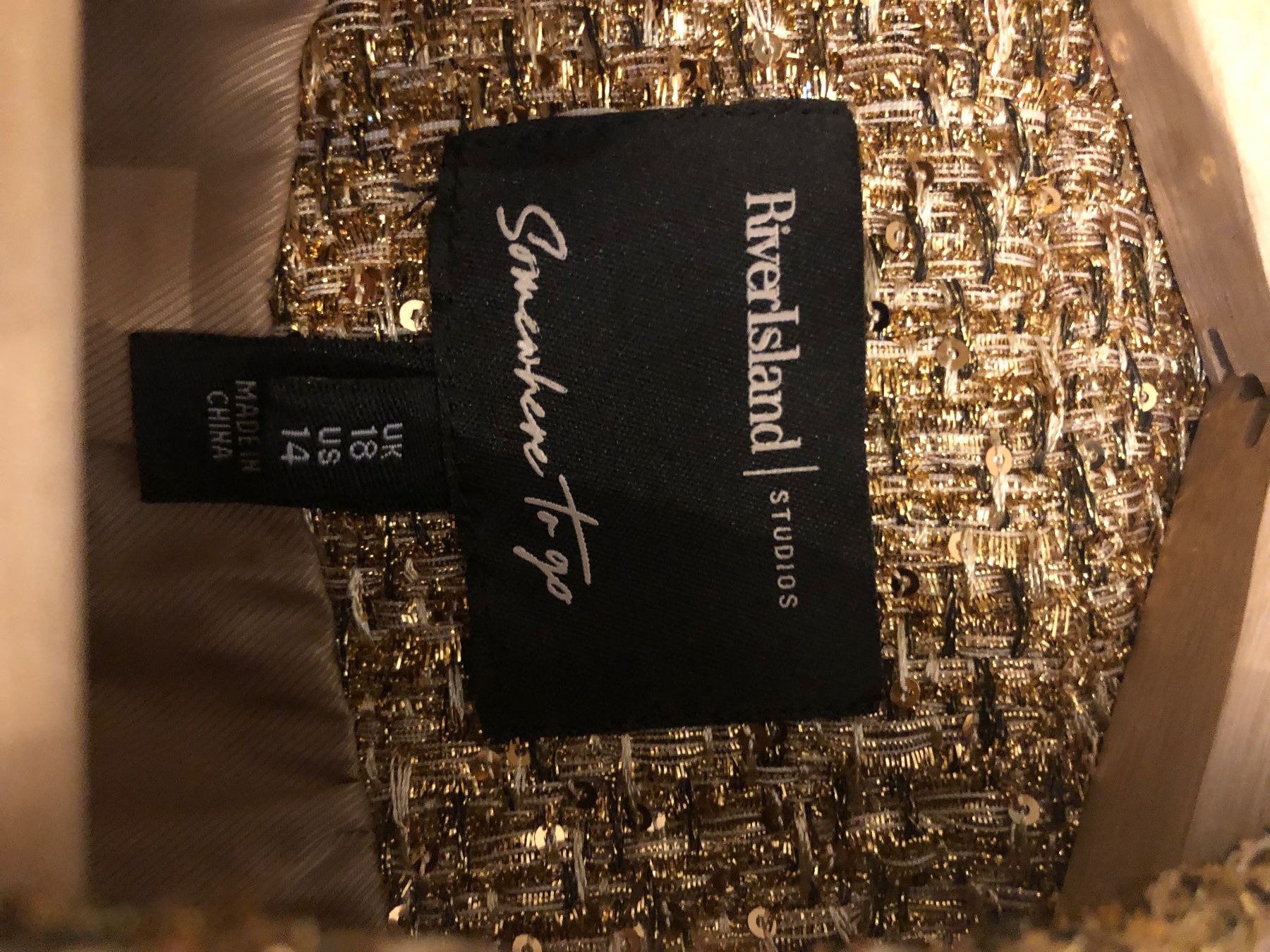 Gold Brokat Abendmantel NEU UK 18/ 42 (Neu (gemäss Beschreibung)) in ...