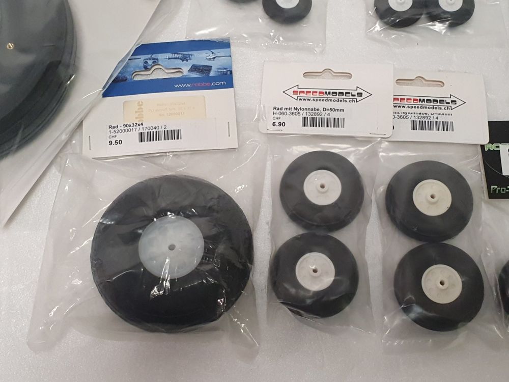 Rad Set für Modellflieger, Gummi, verschiedene Durchmesser | Kaufen auf ...