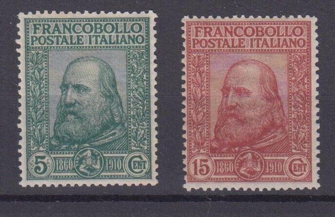 Italien POSTE ITALIANE 1910 G. GARIBALDI MI.95,96, S.SCAN (Gebraucht ...