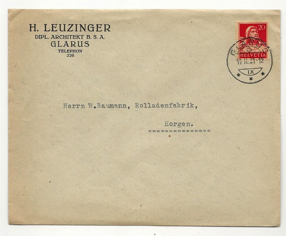Leuzinger Architekt Glarus 1931 hc (Gebraucht) in Aarau für CHF 1 – mit ...