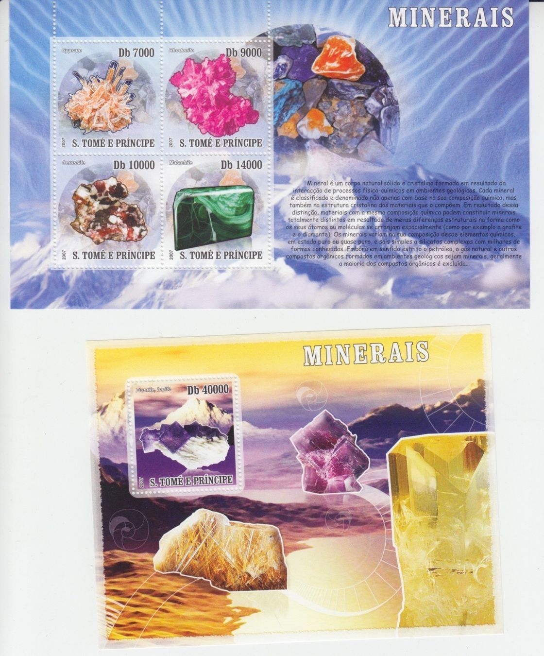 S.Tomé & Príncipe MINERALIEN, MARILYN MONROE, 7 x KB ** (Neuf (Voir ...