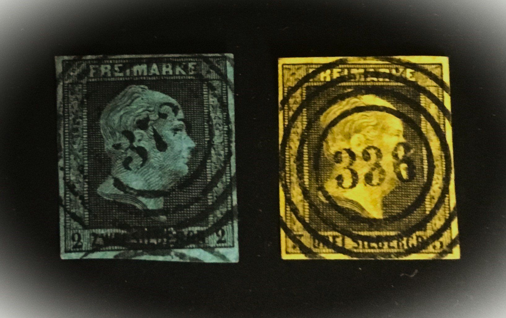 1850, Königreich Preussen Mi-Nos. 3 und 4 mit VOLLSTEMPEL (Gebraucht ...