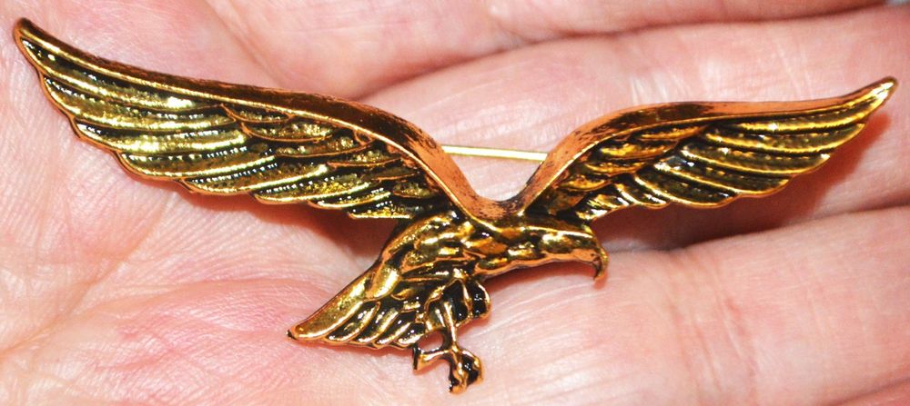 Brosche C-331 – Adler goldig - 7 x 2,5 cm (Neu und originalverpackt) in ...