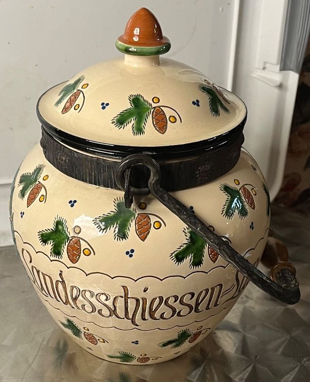 Tabak-Dose Langnauer Keramik A. Gerber Eidg. Landesschiessen (Gebraucht ...