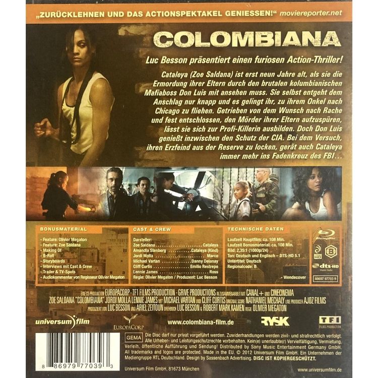 Colombiana - Blu-ray (Gebraucht) in Jonschwil für CHF 3.9 – mit Lieferung auf Ricardo kaufen