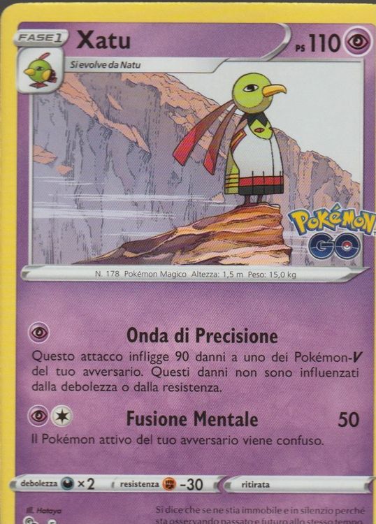 TCG POKEMON Pokemon Go PGO 033 / 078 XATU Italiano (Neu (gemäss ...