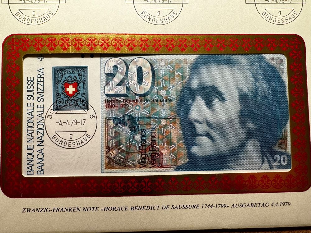 Notenbrief mit Briefmarke, CHF 20, alte Banknote Schweiz | Kaufen auf Ricardo