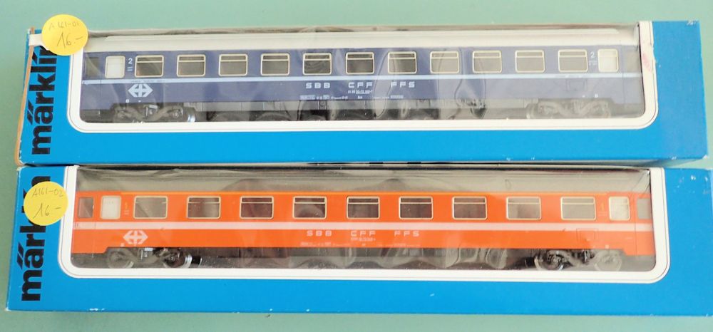 Märklin H0 - 2 x SBB Pwagen 1.Kl & TEN - Art. 4162 & 4168 (Gebraucht ...