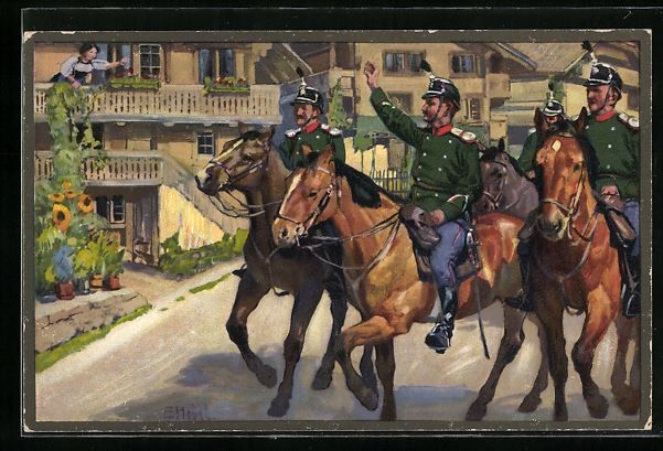 sign. E. Hodel: Schweizer Kavallerie bei | Kaufen auf Ricardo