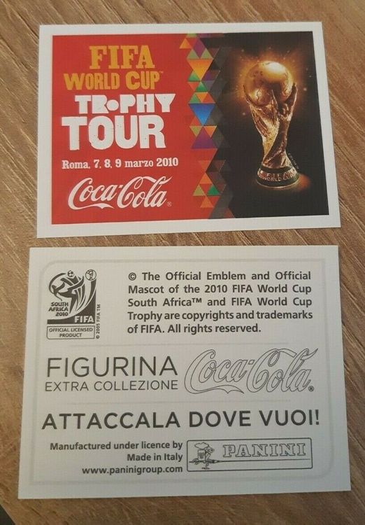 panini wm 2010 coca cola sondersticker trophy tour (Neu (gemäss ...