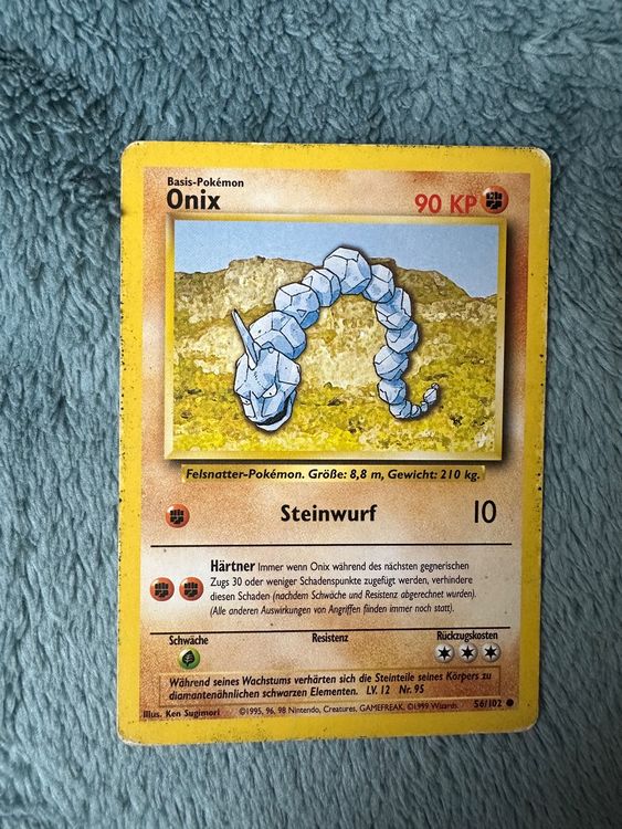 Onix 56/102 Pokemon Karte Base Set 1999 (Gebraucht) in Kleindöttingen ...