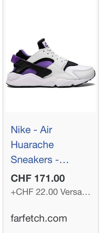 Nike Air Huarache Sneaker Gr. 37 weiss/lila (Neu und originalverpackt) in Chur für CHF 90 – mit ...