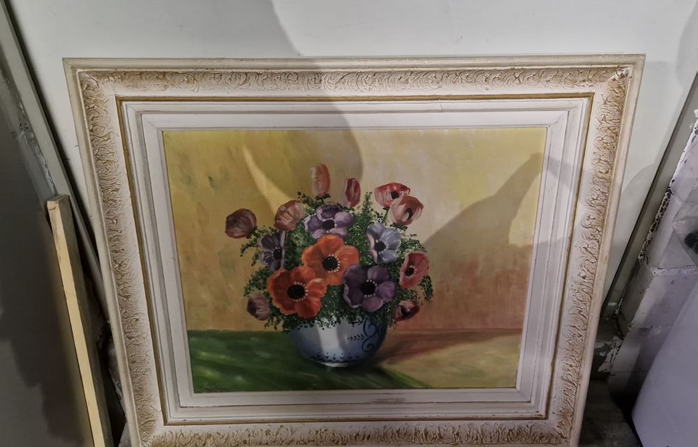 Schönes Ölgemälde Blumen in Vase gerahmt (Gebraucht) in Wattwil für CHF 10 – nur Abholung auf ...