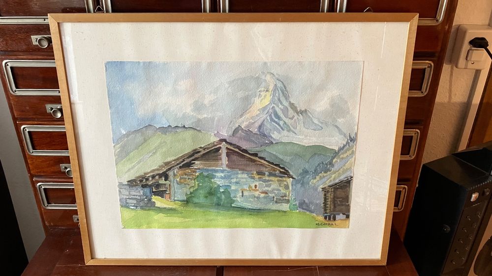 Aquarelle Cervin Aquarell Matterhorn signé CORBAZ signiert (Gebraucht) in St-Cierges für CHF 64 ...