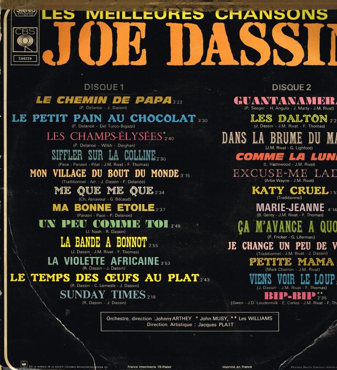 33 tours Dassin Joe 2 vol (Gebraucht) in Bulle für CHF 10 – mit Lieferung auf Ricardo kaufen