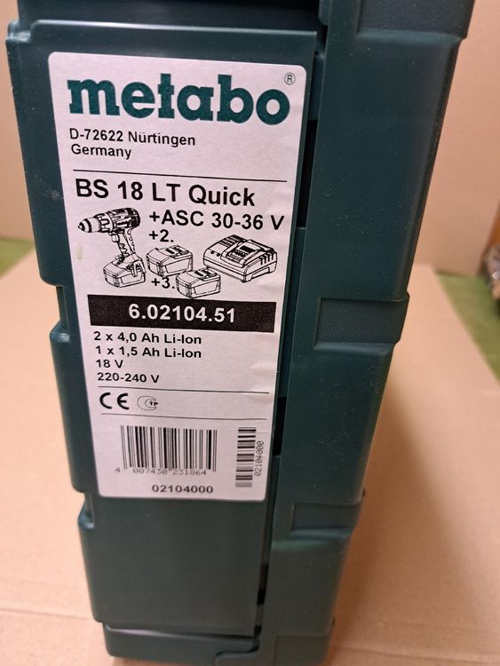 Metabo BS 18 LT Quick Akku-Bohrschrauber Unbenutzt (Neu und ...