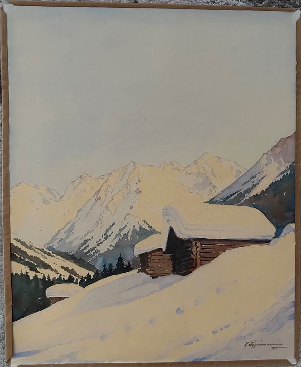 Walter Eggimann (1903–.C. 1940) Winterlandschafts Aquarell | Kaufen auf Ricardo