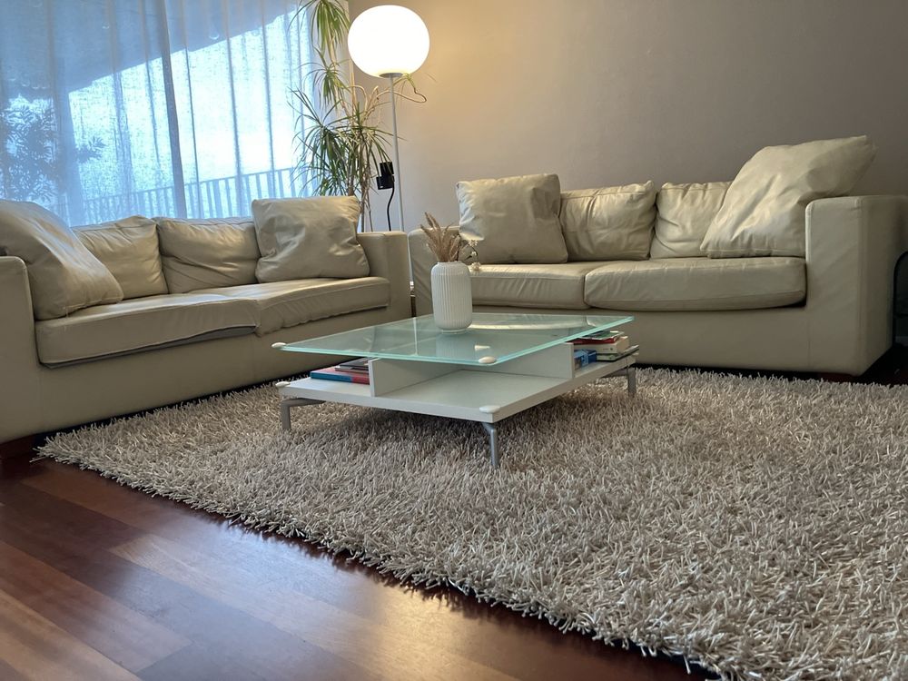 Ledersofa in Elfenbein Farbe (Gebraucht) in für CHF 50 – nur Abholung ...