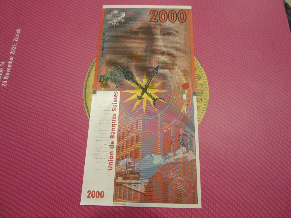 Billets de 2000 francs Suisse (( UBS )) (Neuf (Voir description)) à ...