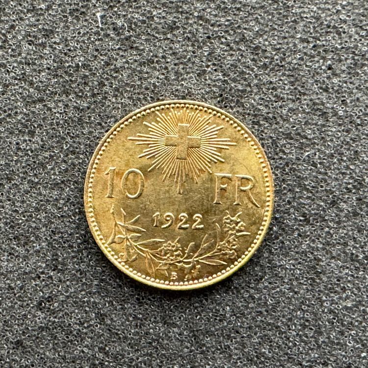 10 Franken Gold Vreneli 1922 (Gebraucht) in Reitnau für CHF 235 – mit Lieferung auf Ricardo kaufen