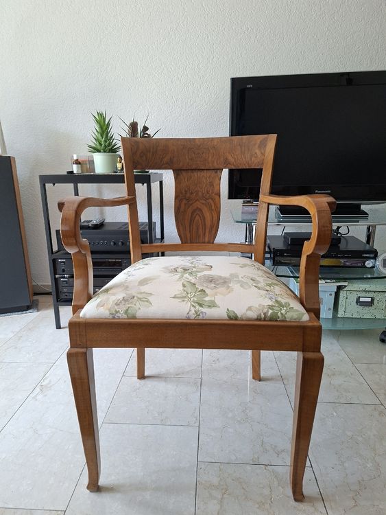 Sessel antik Massivholz beige bezogen shabby chic | Kaufen auf Ricardo