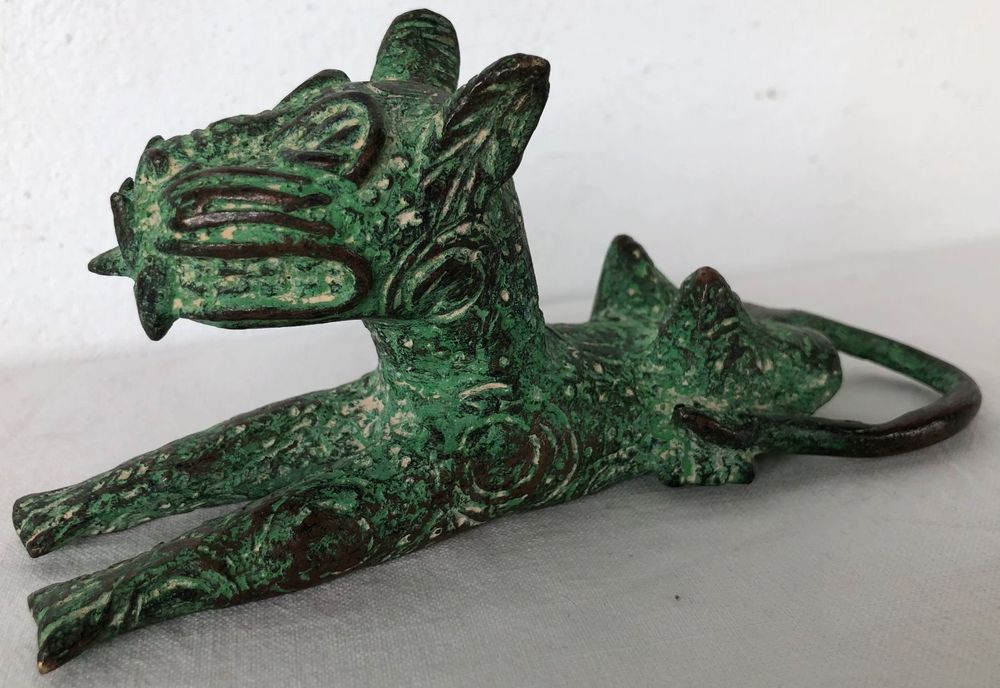 Bronze: Afrikanische liegende Benin Leopard Figure | Kaufen auf Ricardo