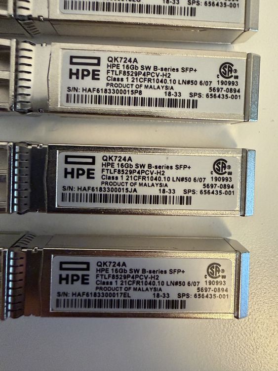 HPE 16Gb SW B-series SFP+ (6 Stück) (Gebraucht) in Zürich für CHF 99 ...
