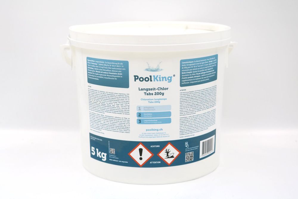 POOLKING Langzeit Chlor-Tabs 200g / 5kg Eimer (18546) | Kaufen auf Ricardo