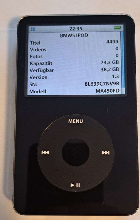 Ipod Classic 80GB Modell MA450FD mit USB Kabel (Gebraucht) in Biel ...
